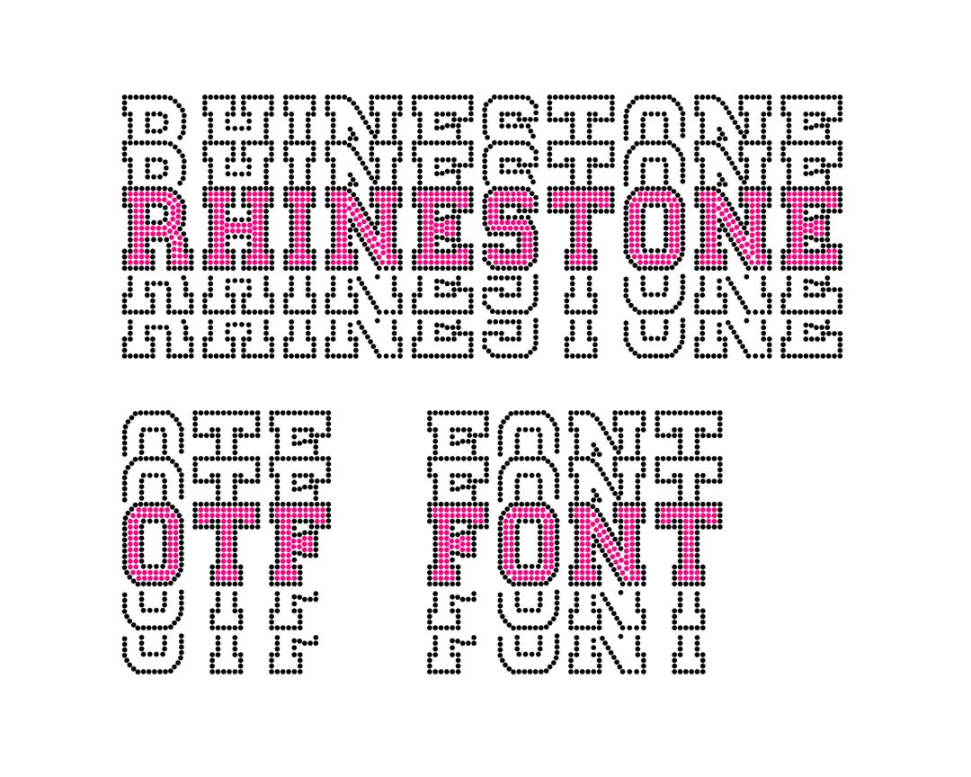 Typeable Rhinestone Font: Stacked Alphabet Template (2 Color, Single ...