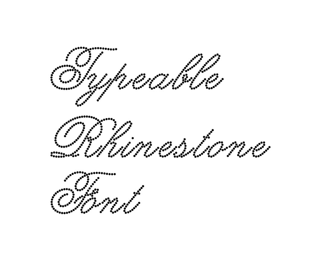 Typeable Rhinestone Font // Big // Cursive // Script // Rhinestone ...