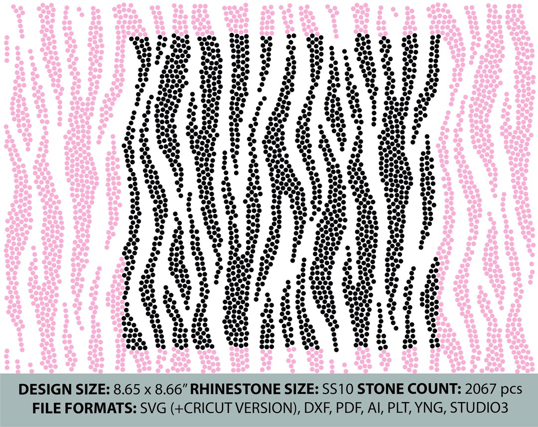 Zebra Stripes Rhinestone Template: SS10, 2067 Stones (digital Download ...