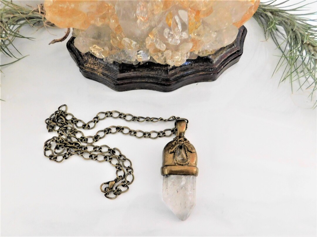 Clear Quartz Crystal Pendant, Crystal Necklace, Quartz Necklace ...