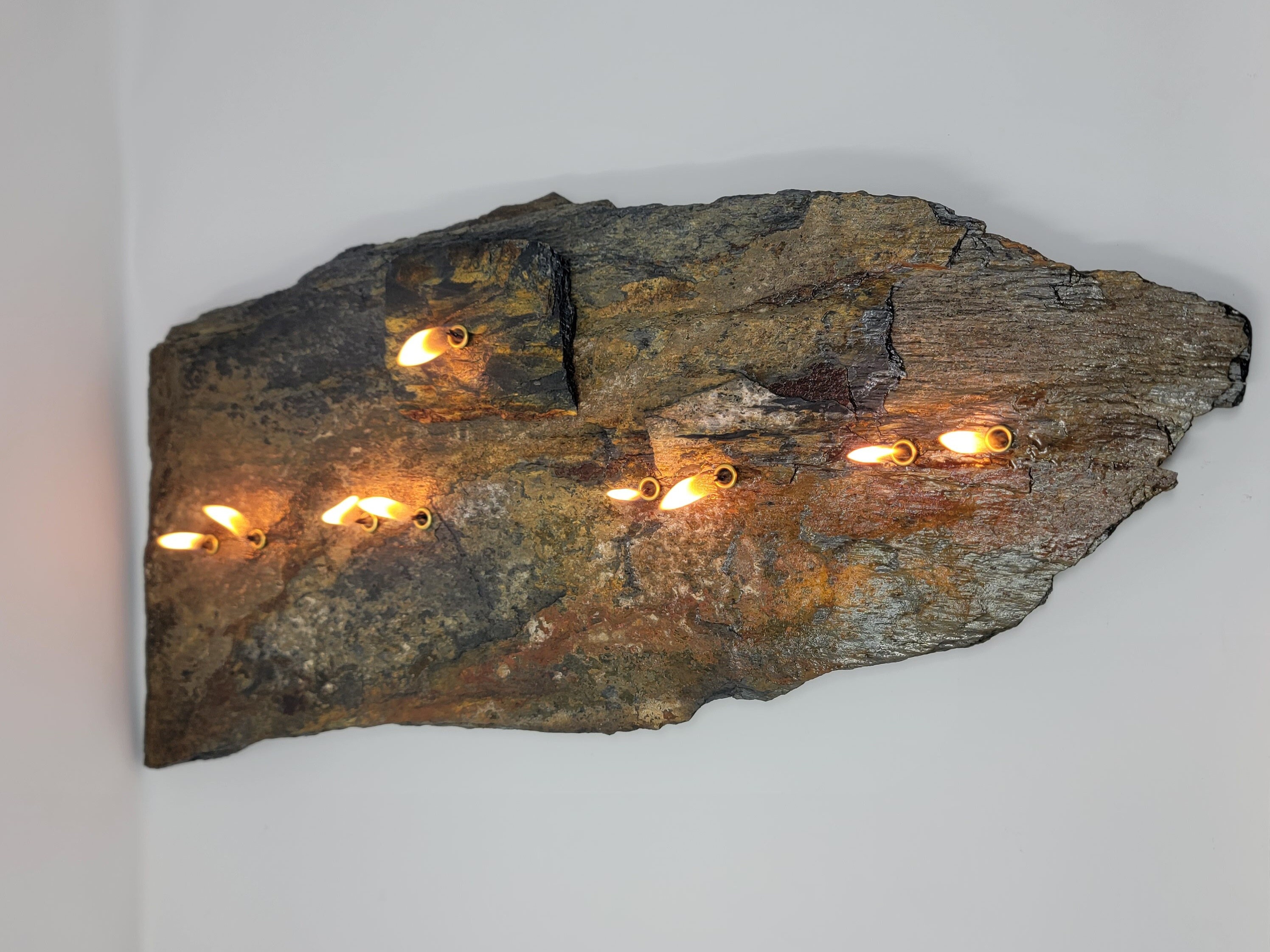 Statement Menorah Slate Stone Oil Olive Lamp Natural - Etsy