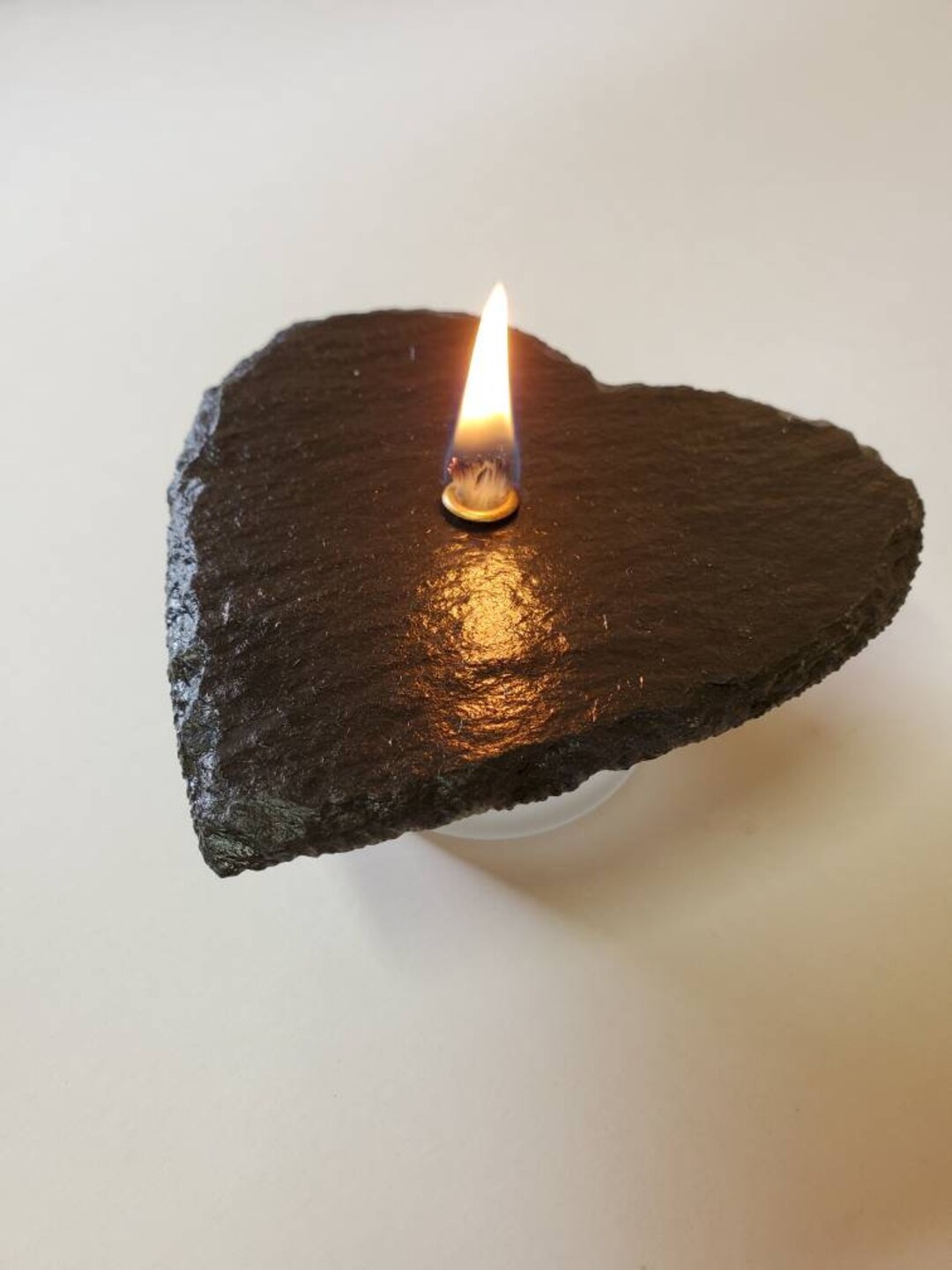 Heart Slate Rock Candle: Forever Wick Oil Lamp, Refillable/scented - Etsy