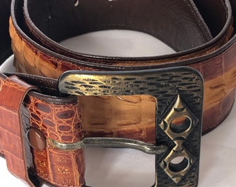 Alligator Leather Vintage Belt Buckle - Etsy