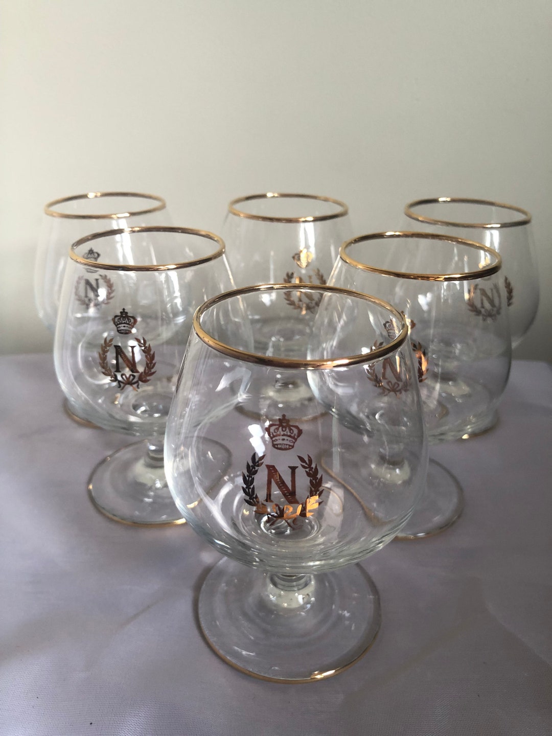 Set of 6 Six Napolean Small Glass Brandy Glasses Snifter - Etsy