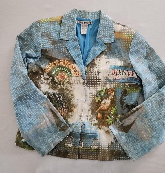 Designer Collage Denim Jacket Outfit - Gem
