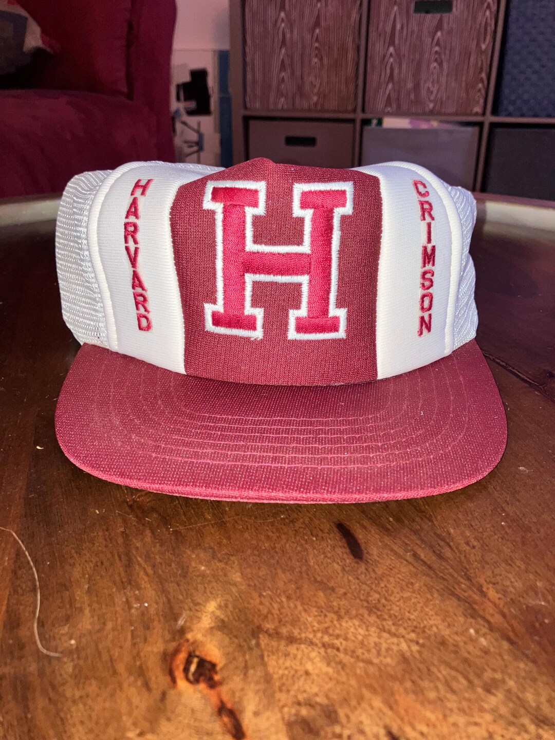 Vintage 70s/80s AJD Lucky Stripes Harvard Crimson Snapback Hat Trucker ...