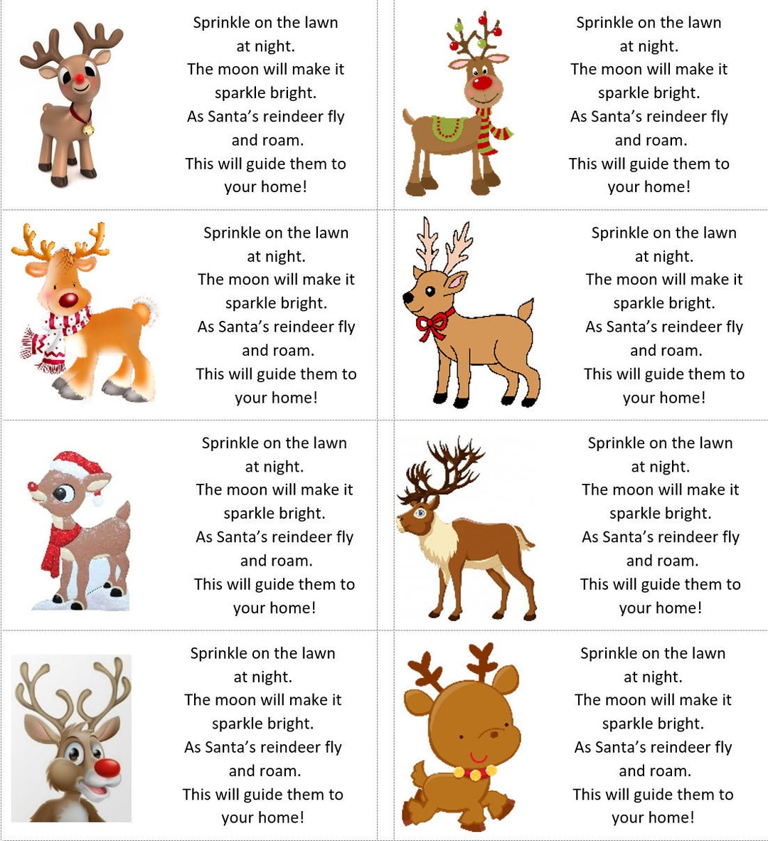 40 X Christmas Reindeer Food Labels/stickers Suitable for Cakes/sweets ...