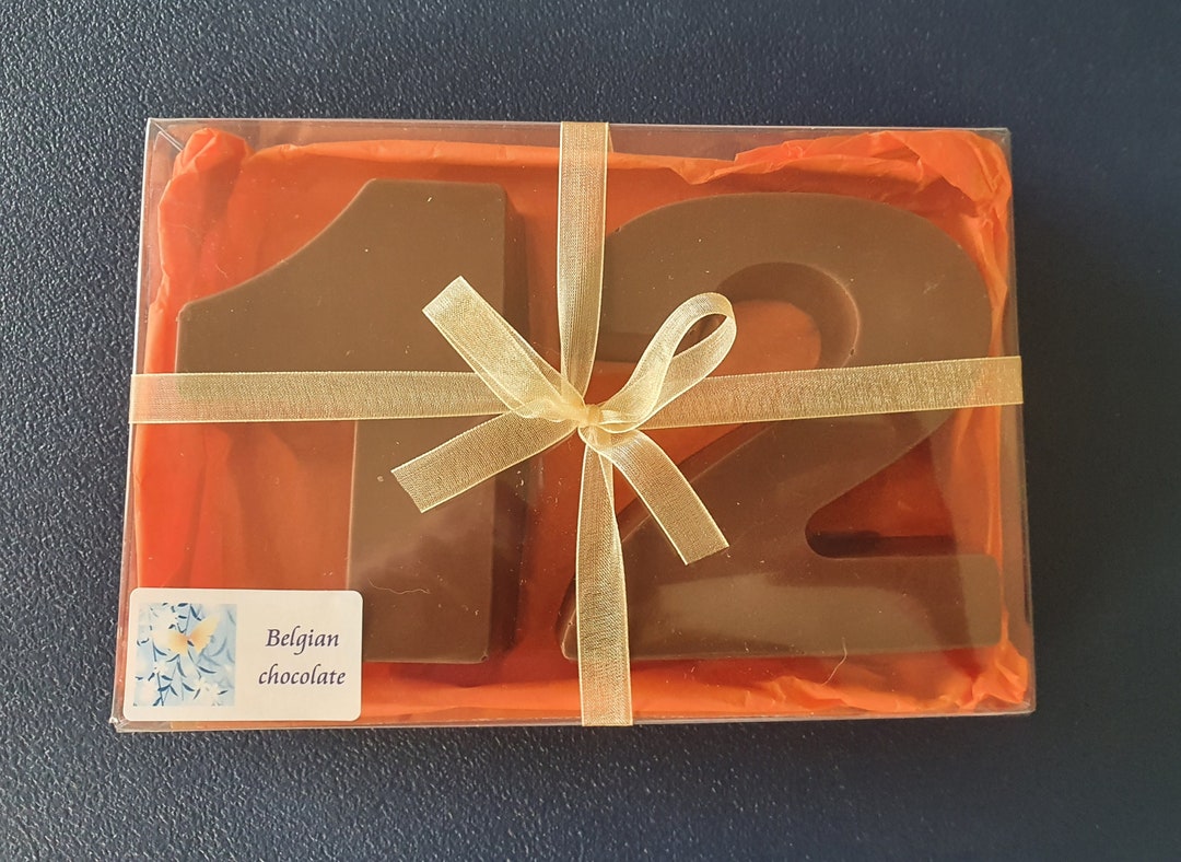 Belgian Chocolate 12th Birthday Number Ages or Anniversary, 12 Year Old ...
