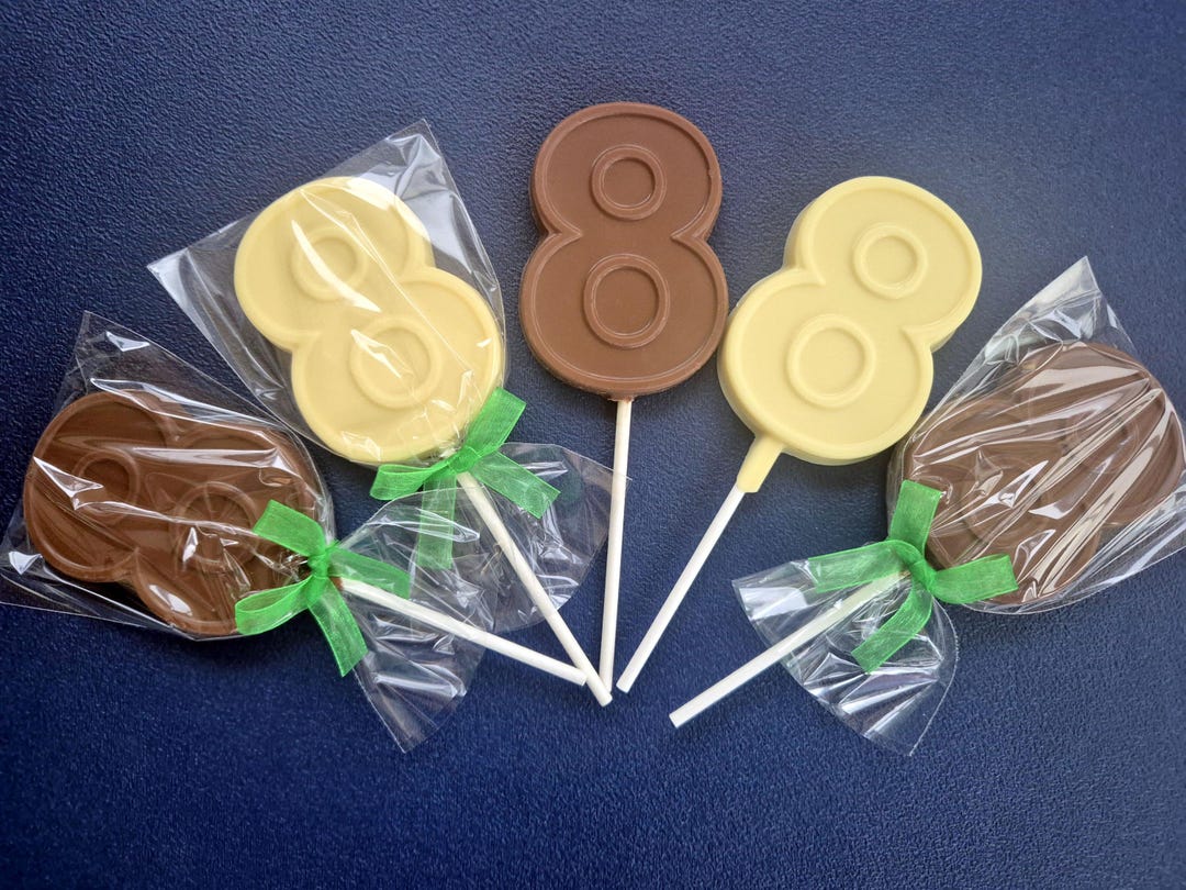 Belgian Chocolate Number 8 Lollipop: Birthday Party Favor - Etsy UK