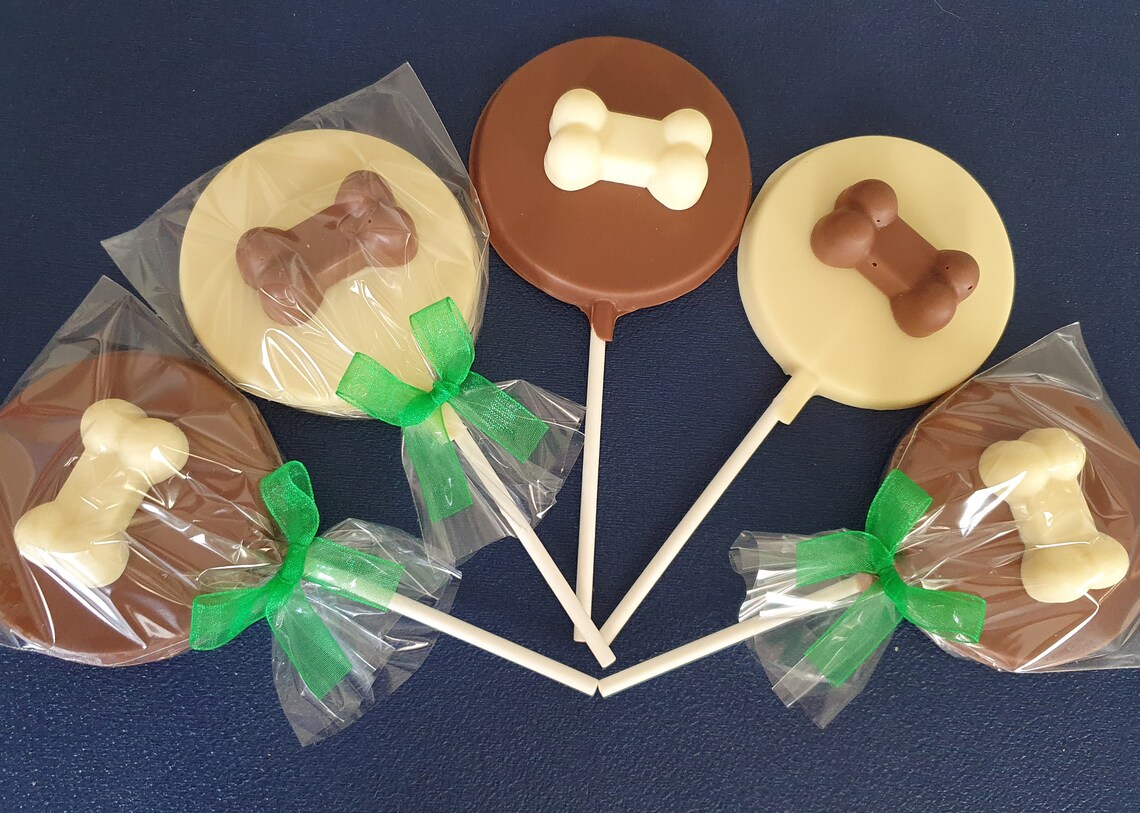 Belgian Chocolate Dog Bone Lollipops: Pet Sitter Gift - Etsy