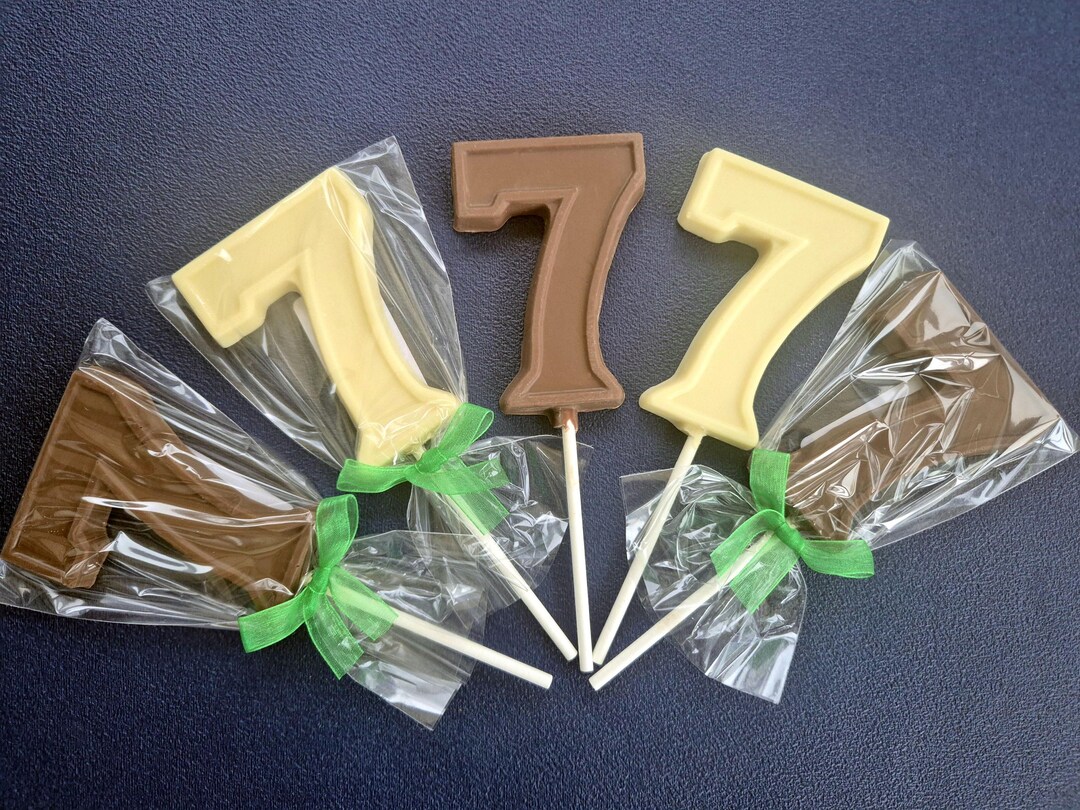 Belgian Chocolate 7th, 7 Year Old Birthday or Anniversary Lollipops ...