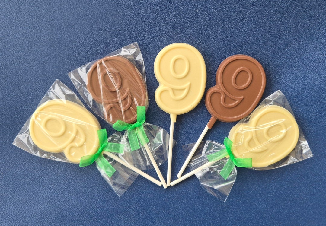Belgian Chocolate Number 9 Lollipop: 9th Birthday Party Favor - Etsy UK