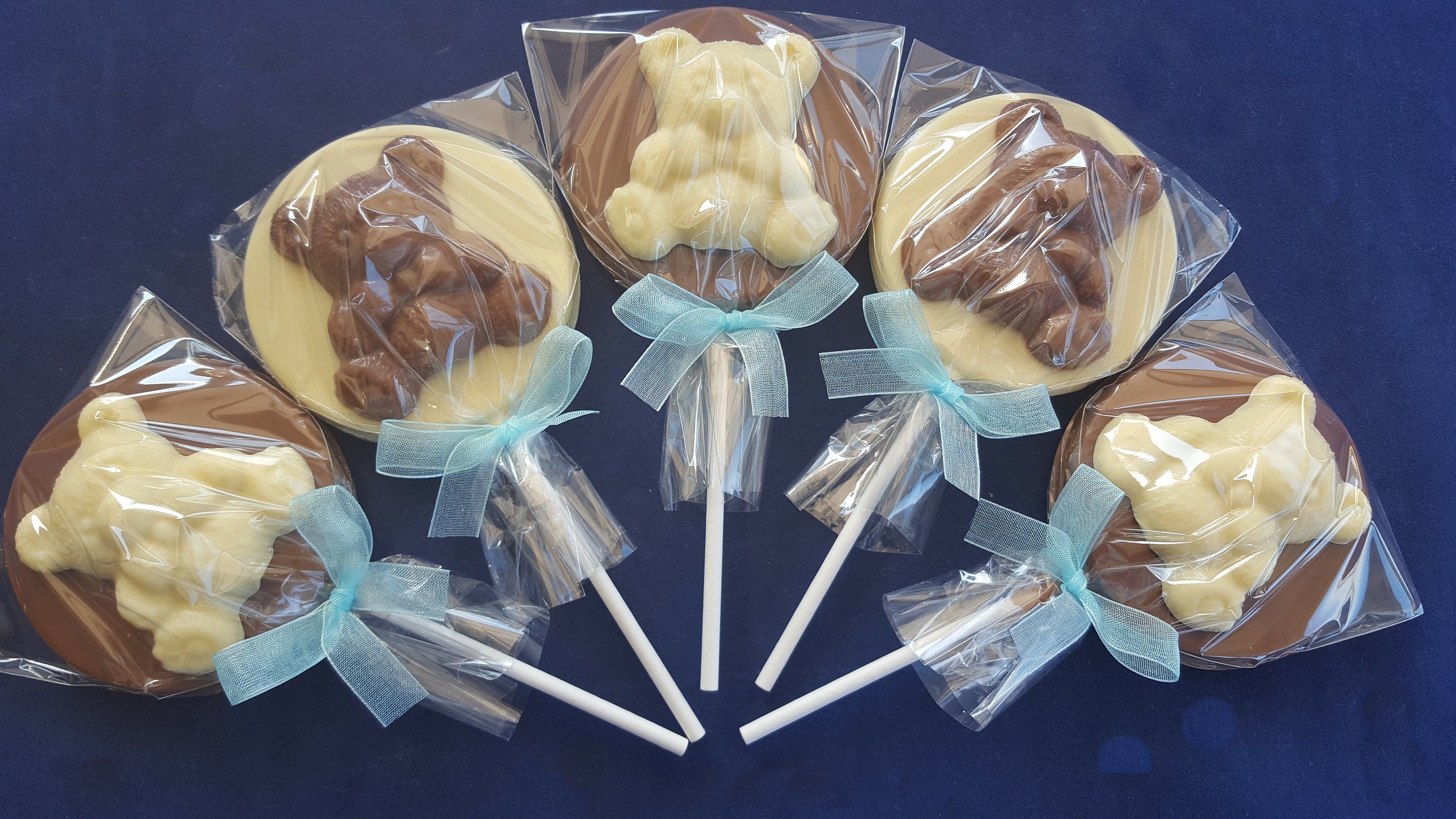 Belgian Chocolate Teddy Bear Lollipops: Party Favors - Etsy