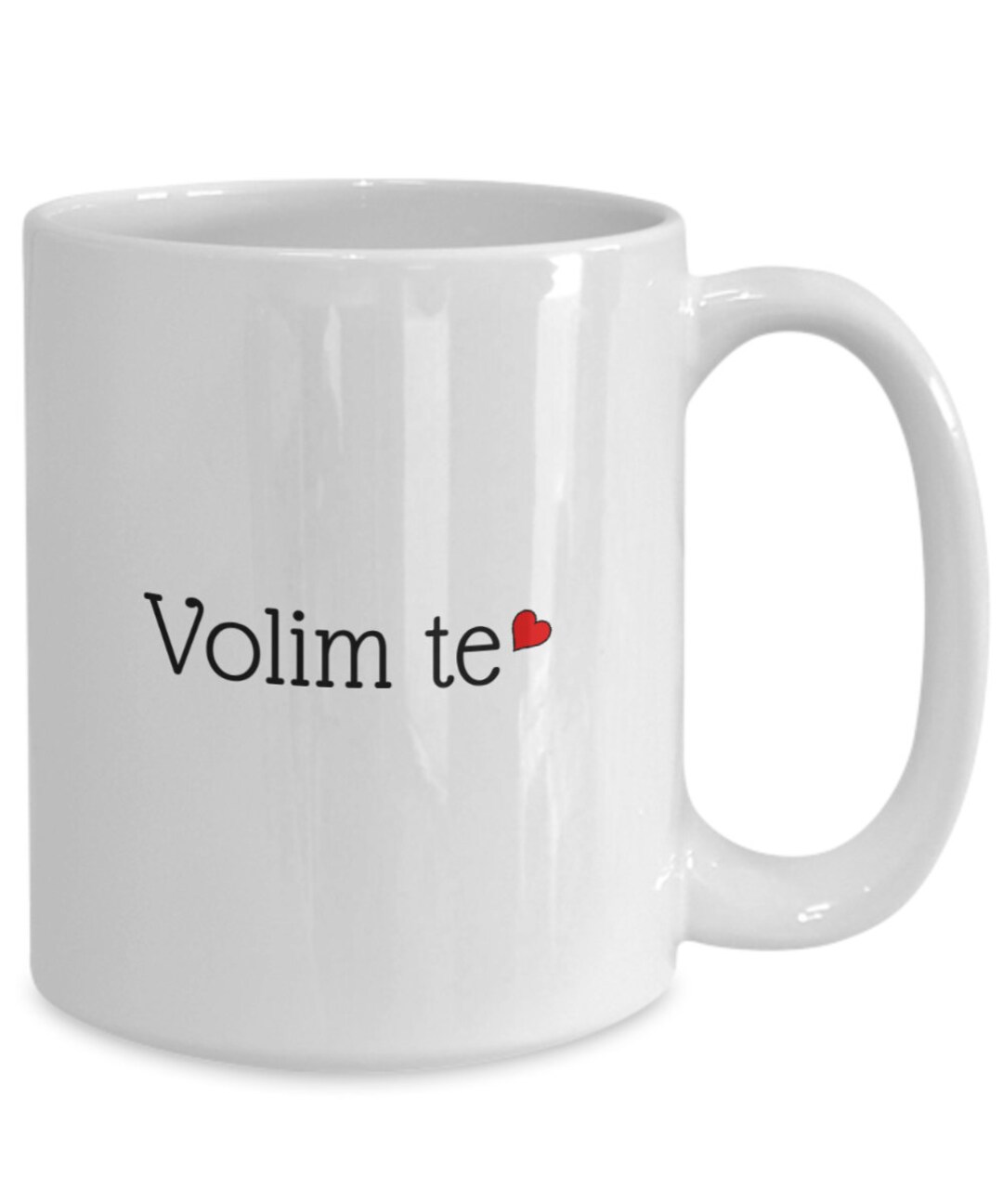 I Love You in Croatian and Serbian With a Heart - White Ceramic Coffee ...