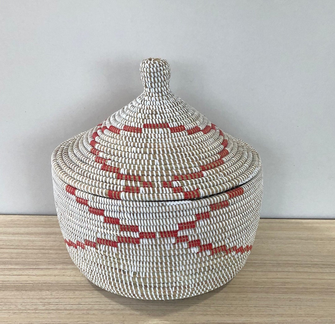 Lidded Senegal Basket African Basket African Storage Basket - Etsy