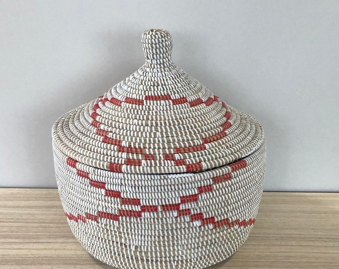 Lidded Senegal Basket, African Basket, African Storage Basket, African ...