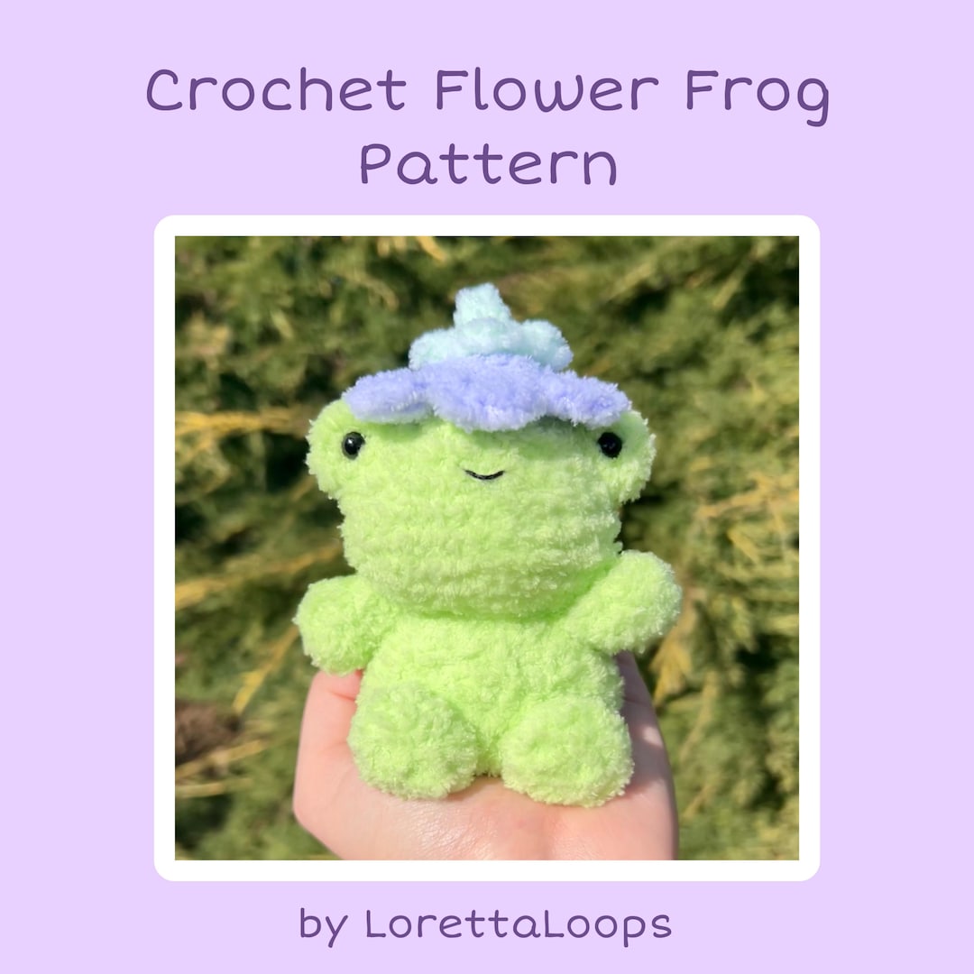 Crochet Frog in Flower Hat Plushie PATTERN - Etsy