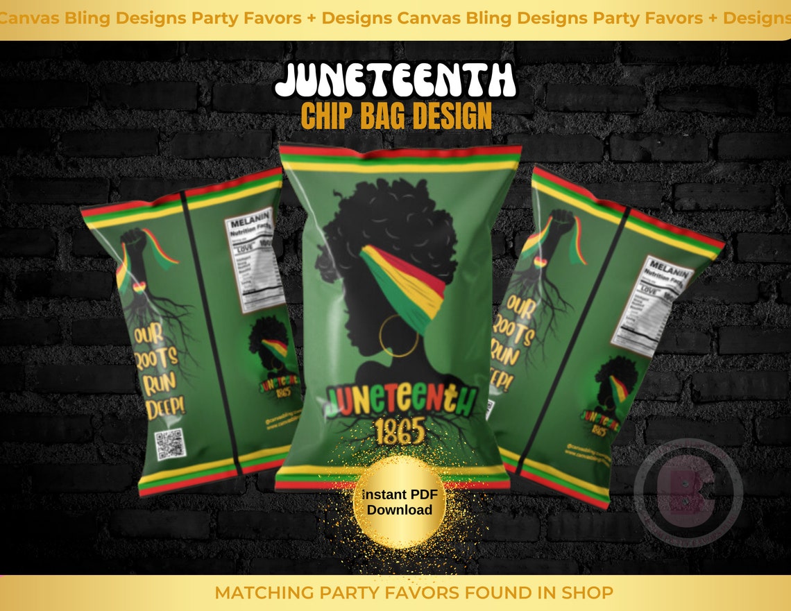 Juneteenth Chip Bag Wrappers-instant Download-juneteenth Party Favors ...