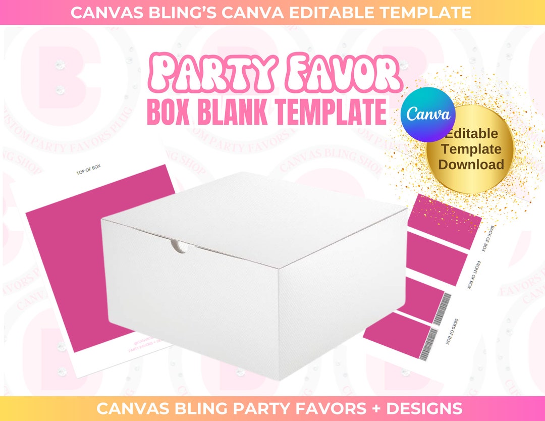 Blank Box Templates • Grad Box • Birthday Box• Party Favor Box ...