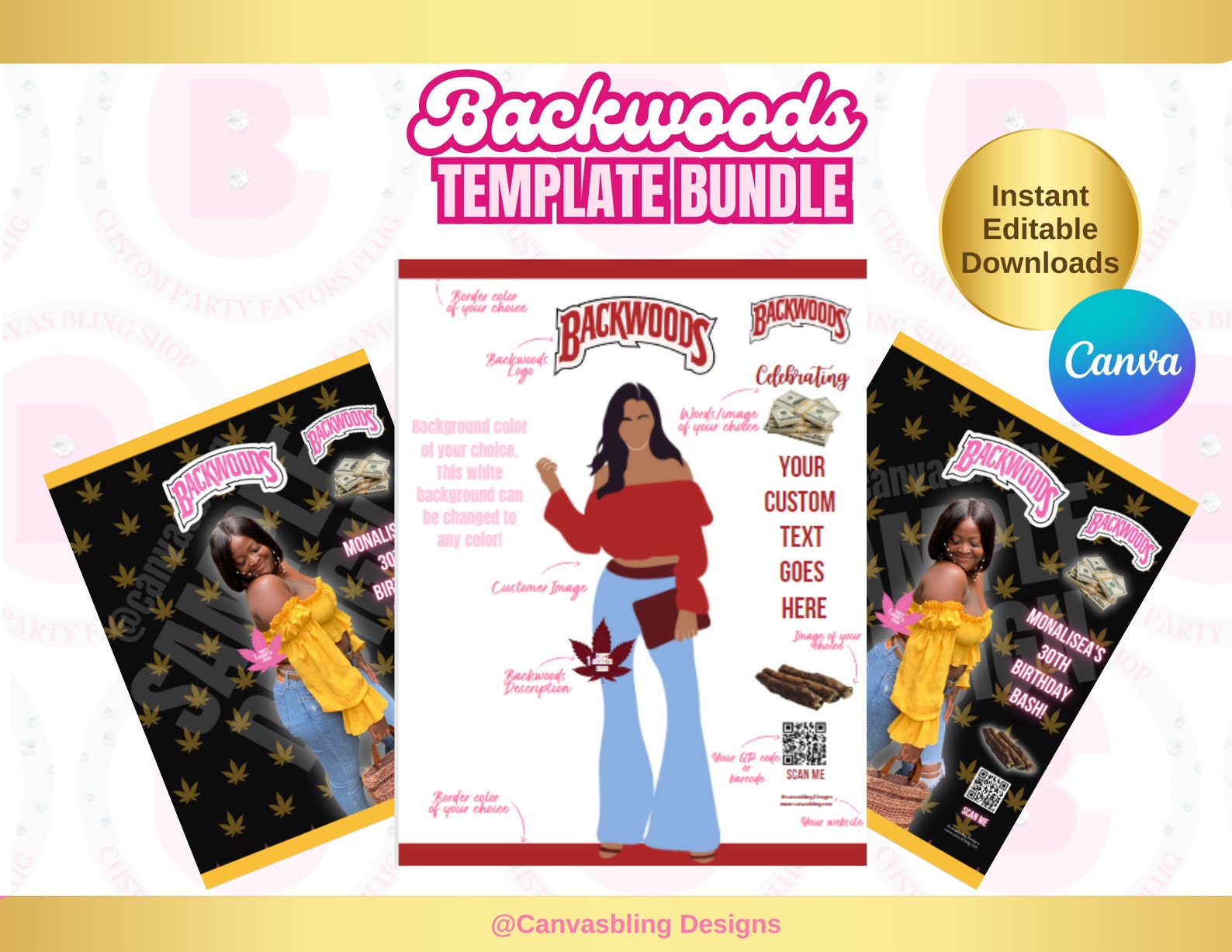 Backwood Editable Template | ADULT Custom DIGITAL FILE Single Backwood ...