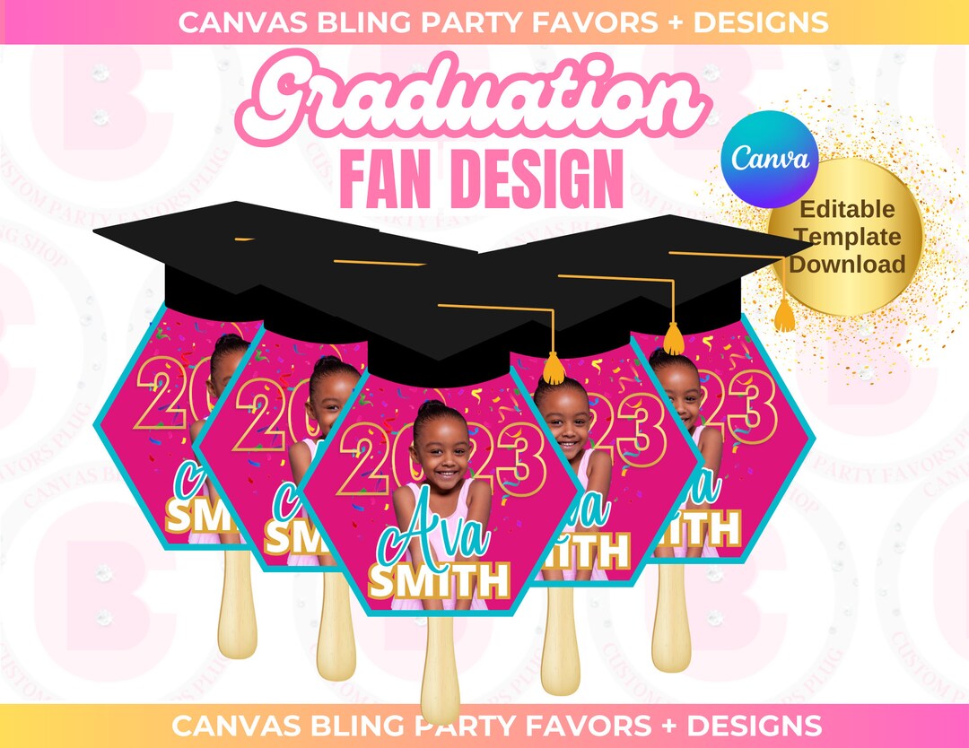 Graduation Fan Editable Stop Template - Etsy