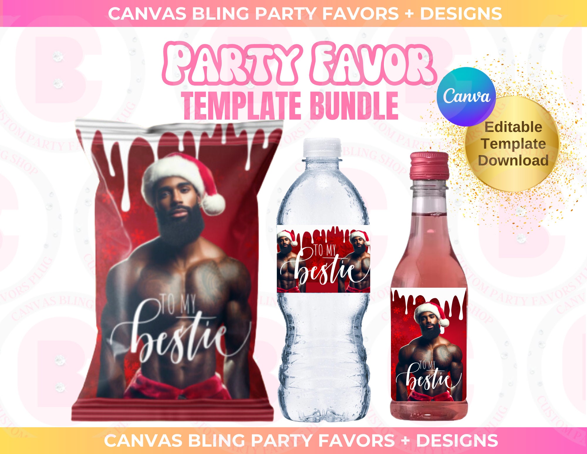 Eye Candy Bestie Template Bundle. Editable Canva Template Bundle - Etsy