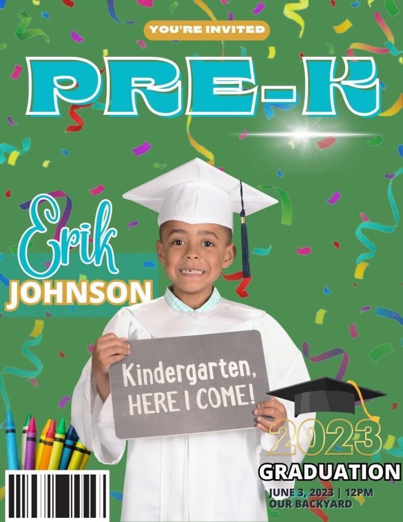 Graduation Magazine Cover Invitation, Graduation Announcement, Classic ...
