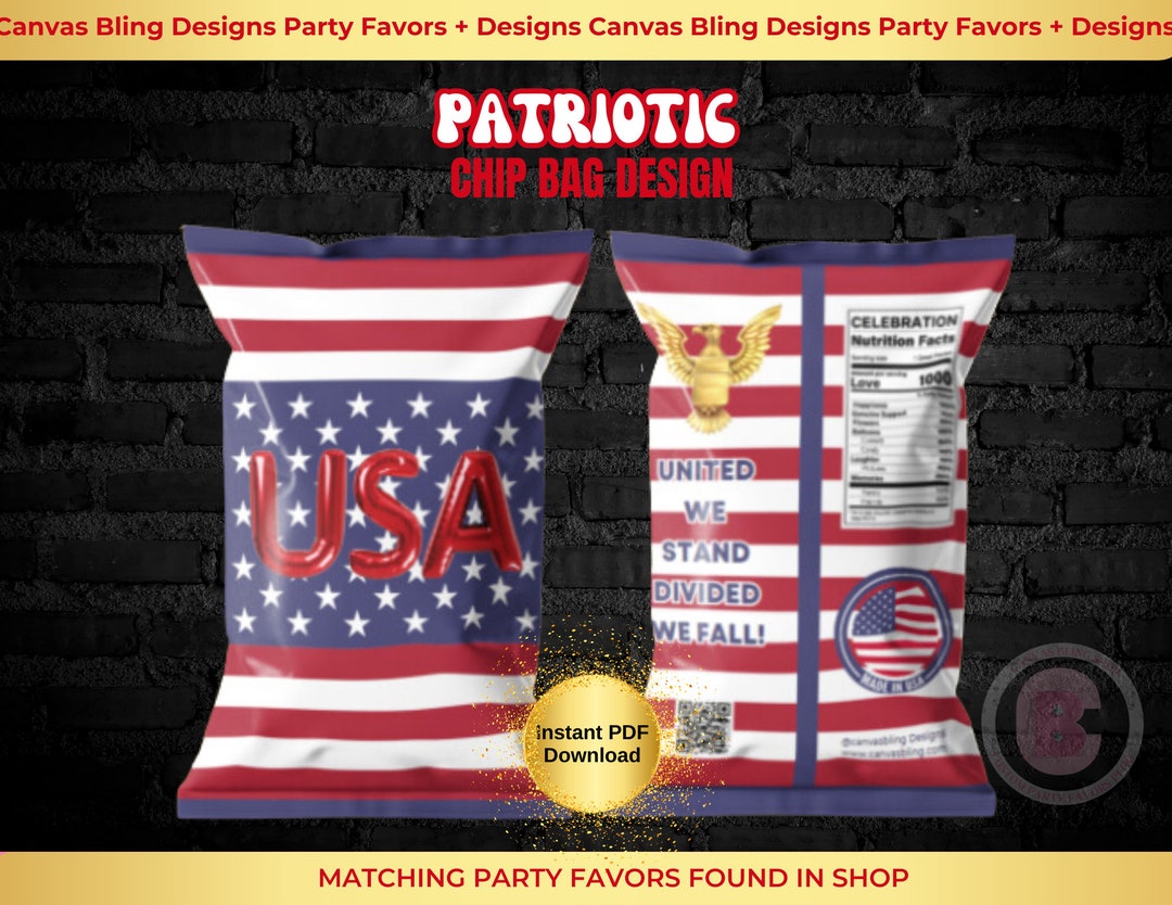 American Flag Themed Chip Bag for Veterans Day | Red White and Blue ...