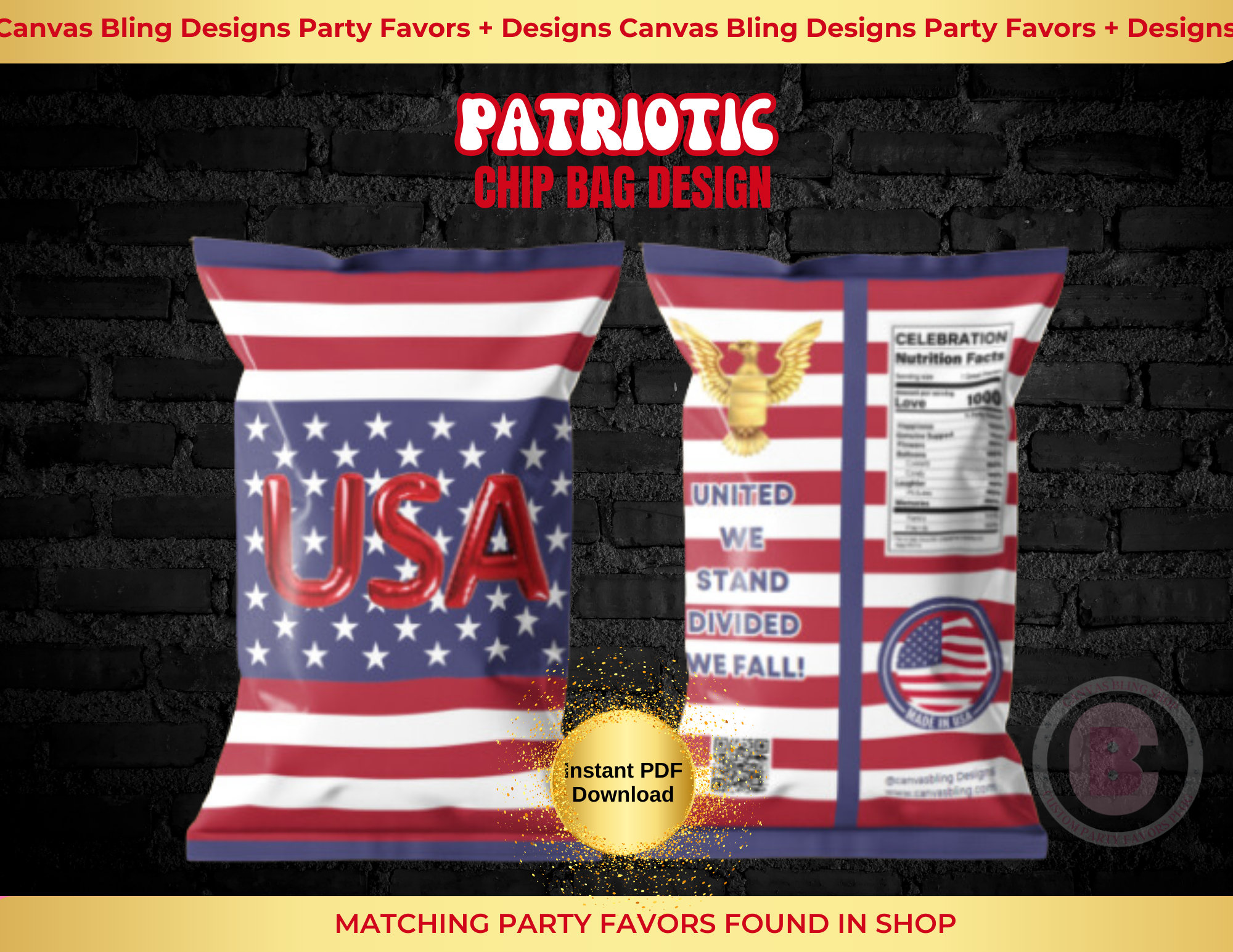 American Flag Themed Chip Bag for Veterans Day | Red White and Blue ...