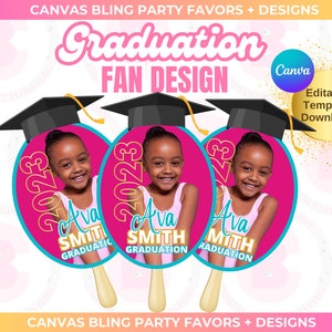 Graduation Fan Editable Oval Template - Etsy