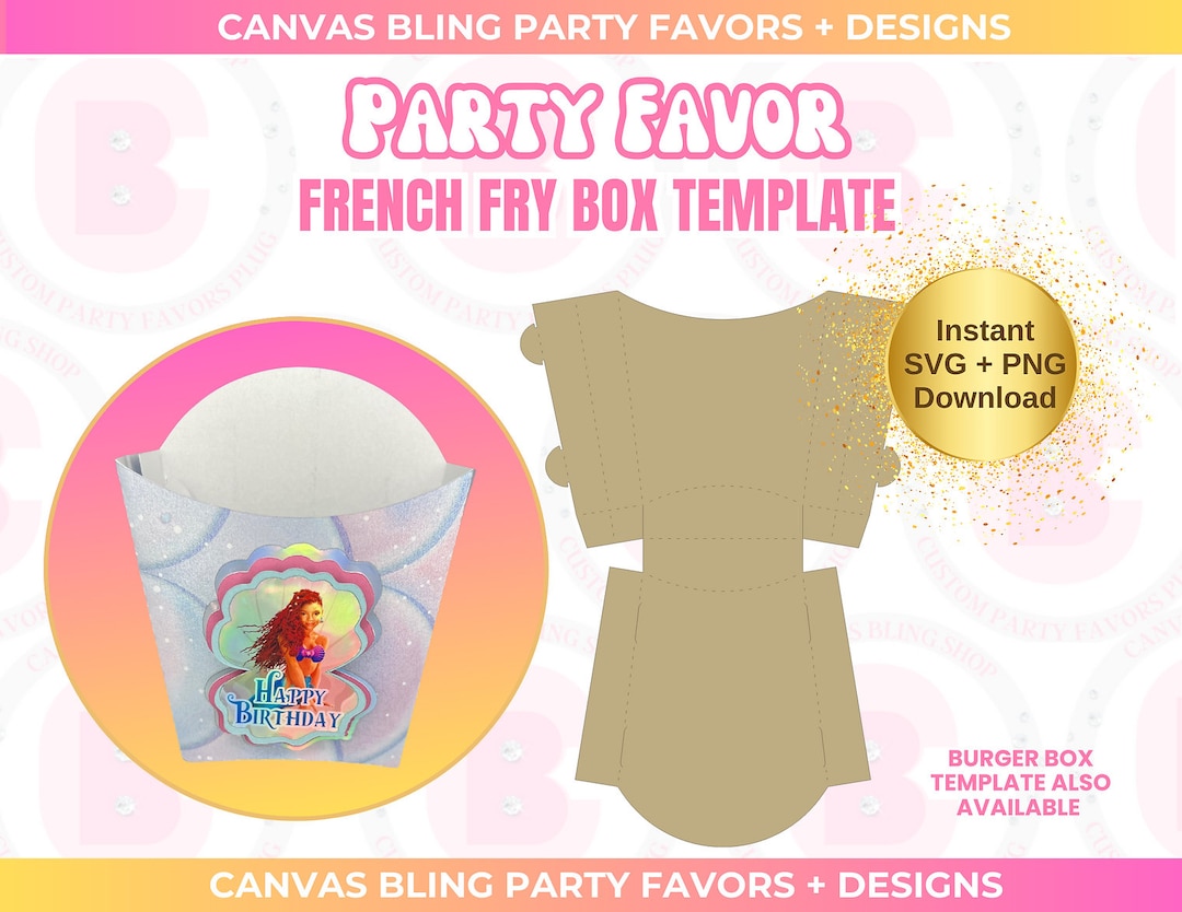 French Fry Box Template, French Fry Box SVG , French Fry Template ...