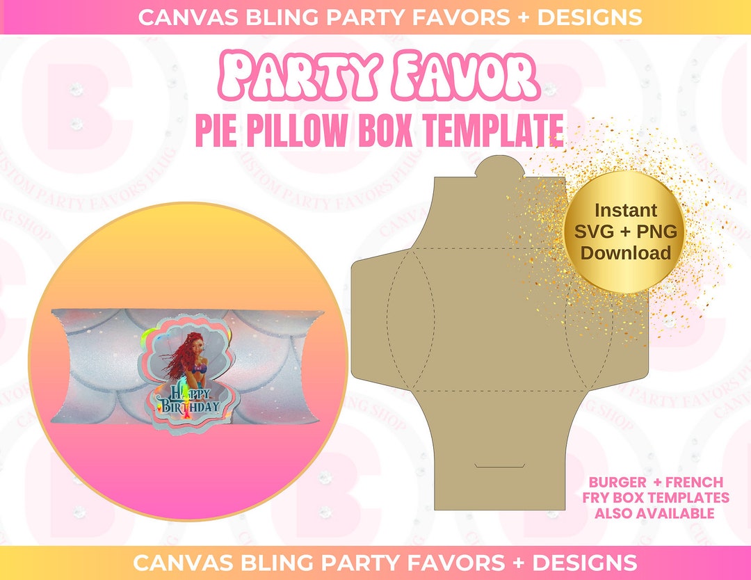 Pie Box Template, Pie Box SVG , Pie Box Template, Party Favor Template ...