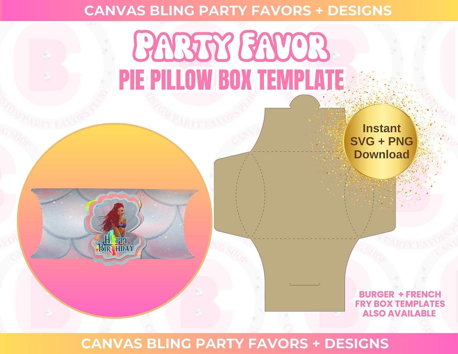 Pie Box Template, Pie Box SVG , Pie Box Template, Party Favor Template ...