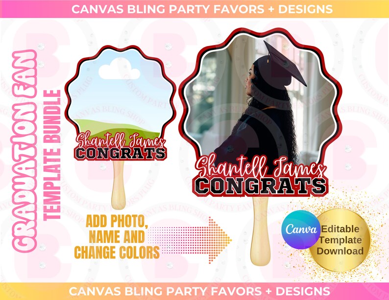 Graduation Fan Editable Template Bundle - Etsy