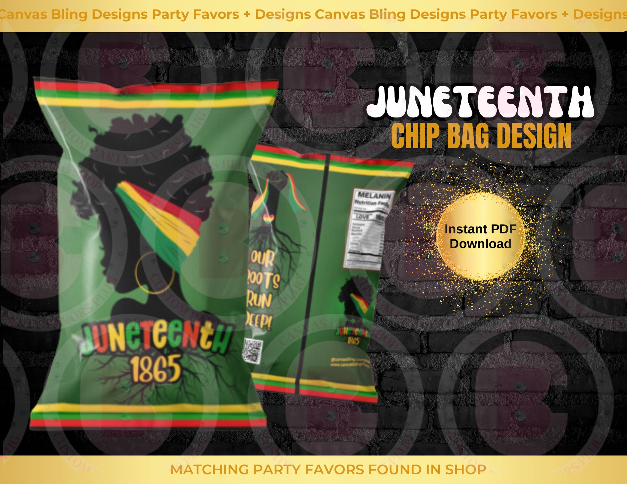 Juneteenth Chip Bag Wrappers-instant Download-juneteenth Party Favors ...