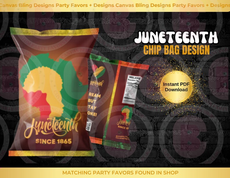 Juneteenth Chip Bag Wrappers-instant Download-juneteenth Party Favors ...