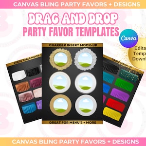 Party Favor Drag and Drop Mock-up Template Bundle, Canva Mock-up ...