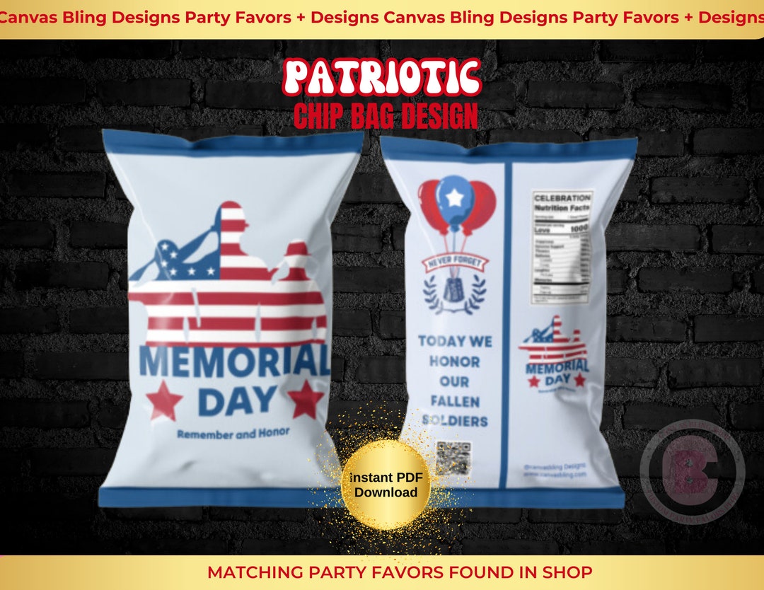 American Flag Themed Chip Bag for Veterans Day | Red White and Blue ...