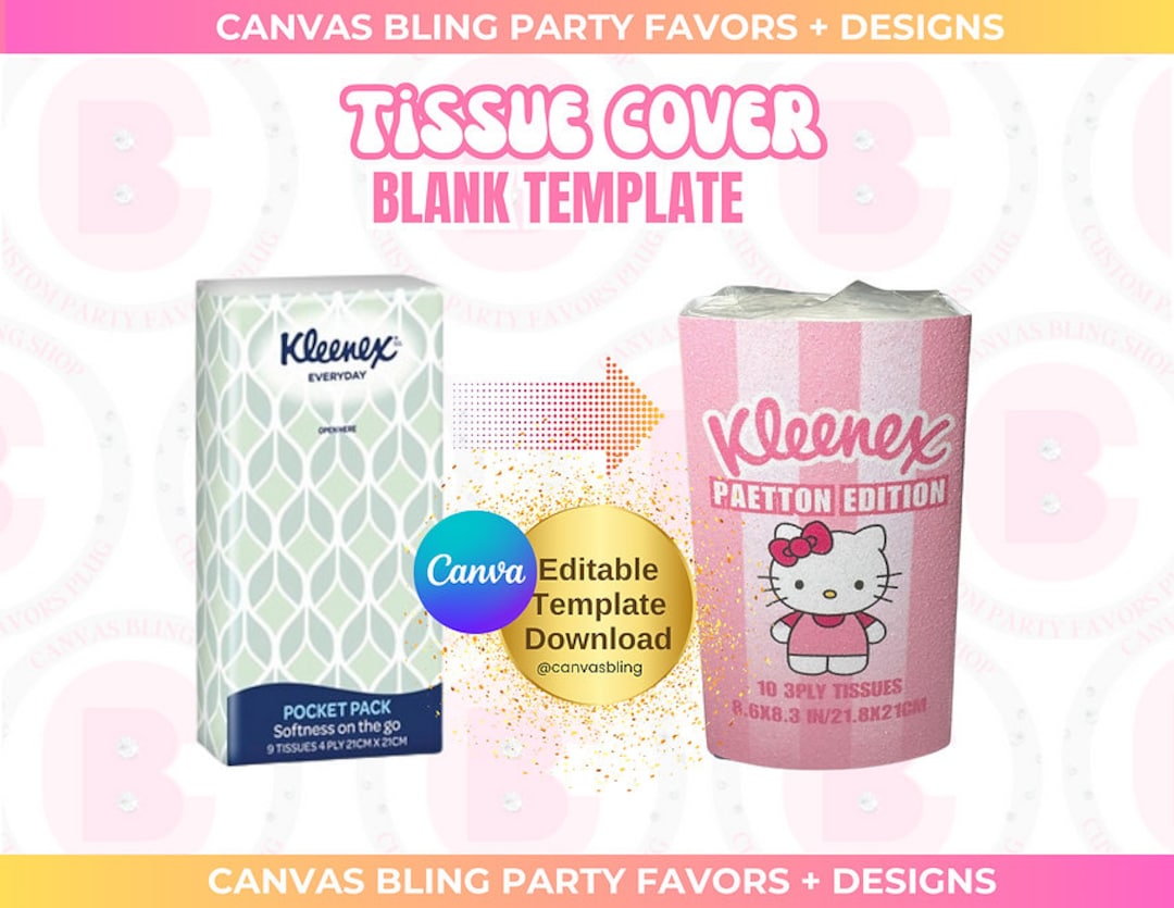 Plantilla de funda para pañuelos de papel, plantilla de Canva ...