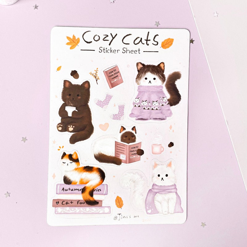 Cute Aesthetic Cat Stickers - Etsy