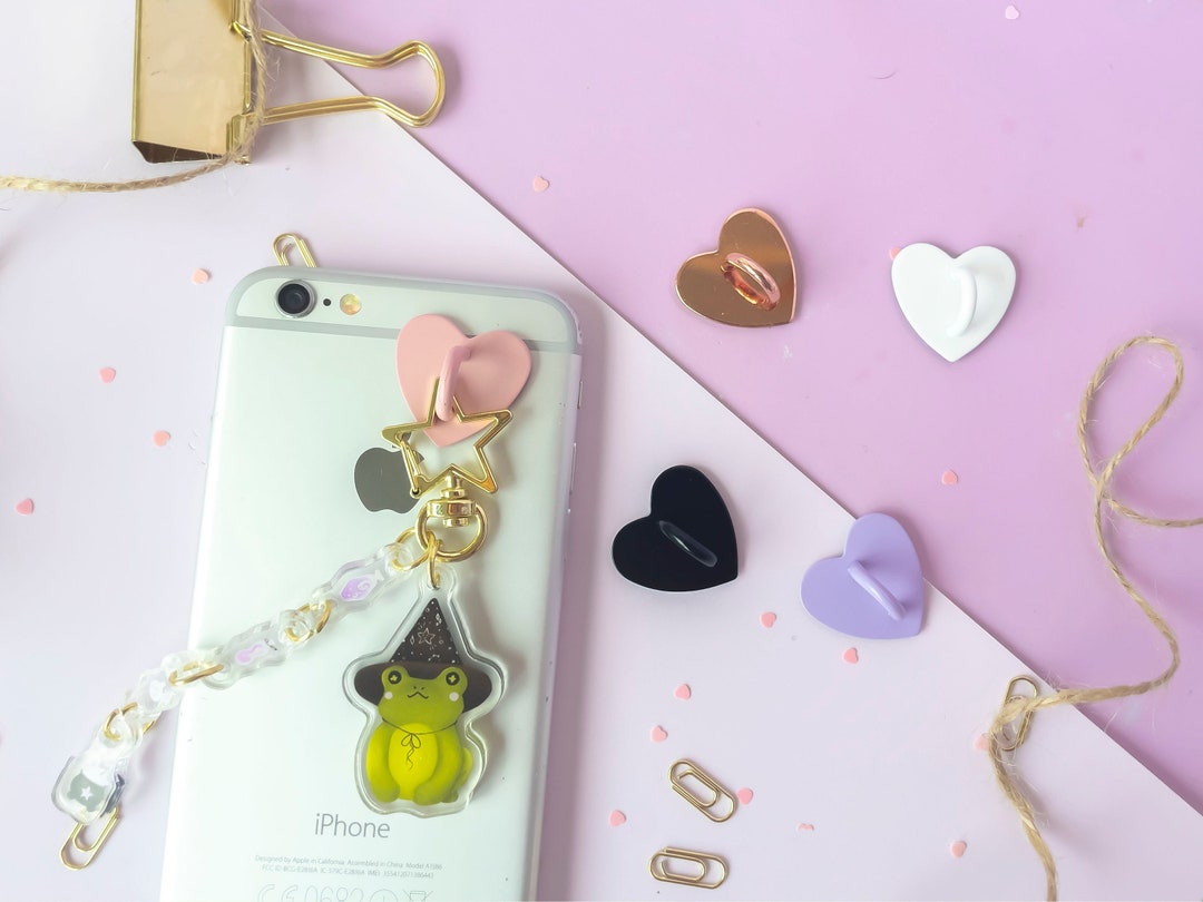 Cute Heart Phone Hook | Adhesive Heart Shaped Phone Charm | Aesthetic ...