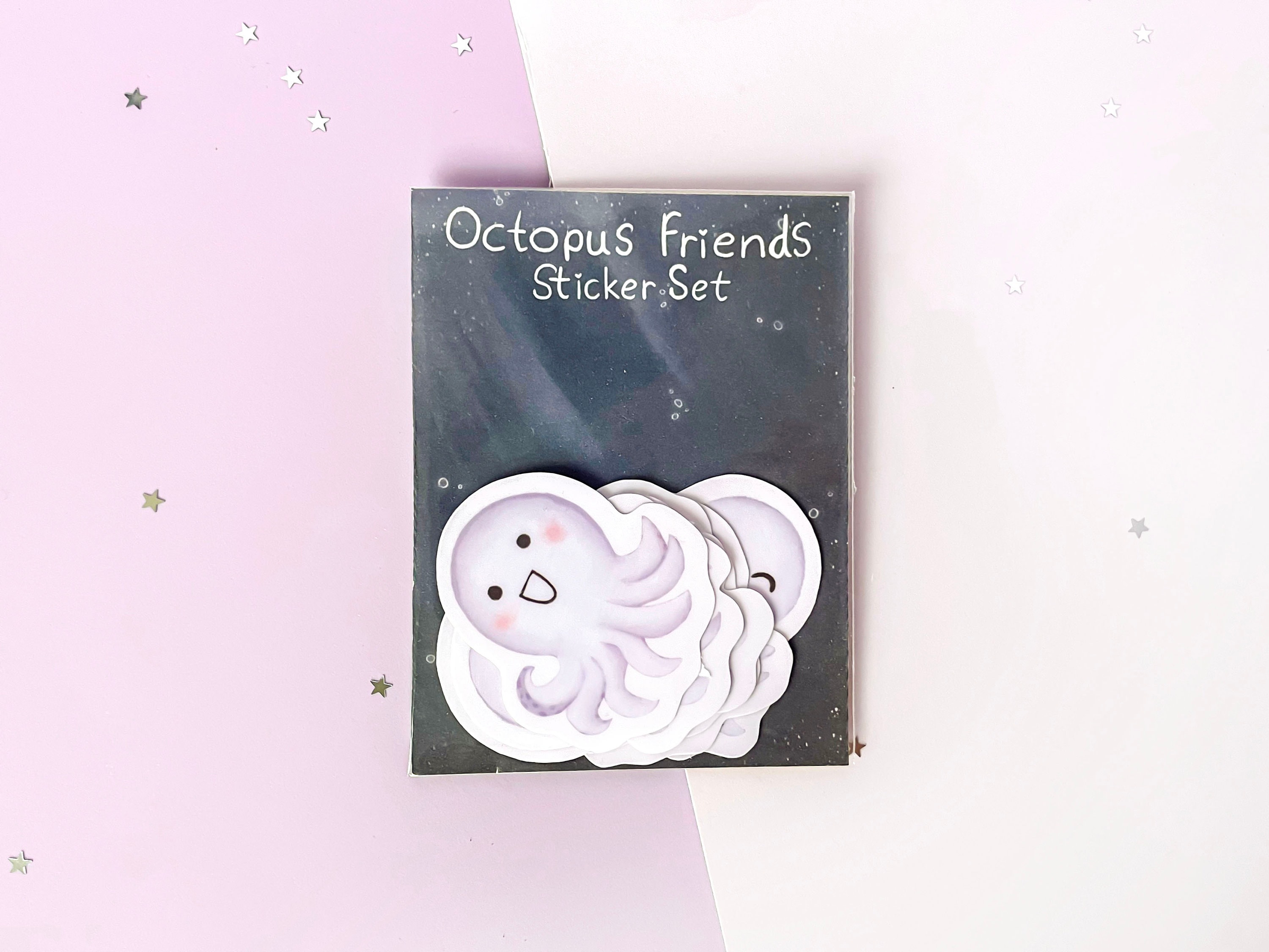 Cute Octopus Sticker Set / Sticker Pack Waterproof Glossy & - Etsy
