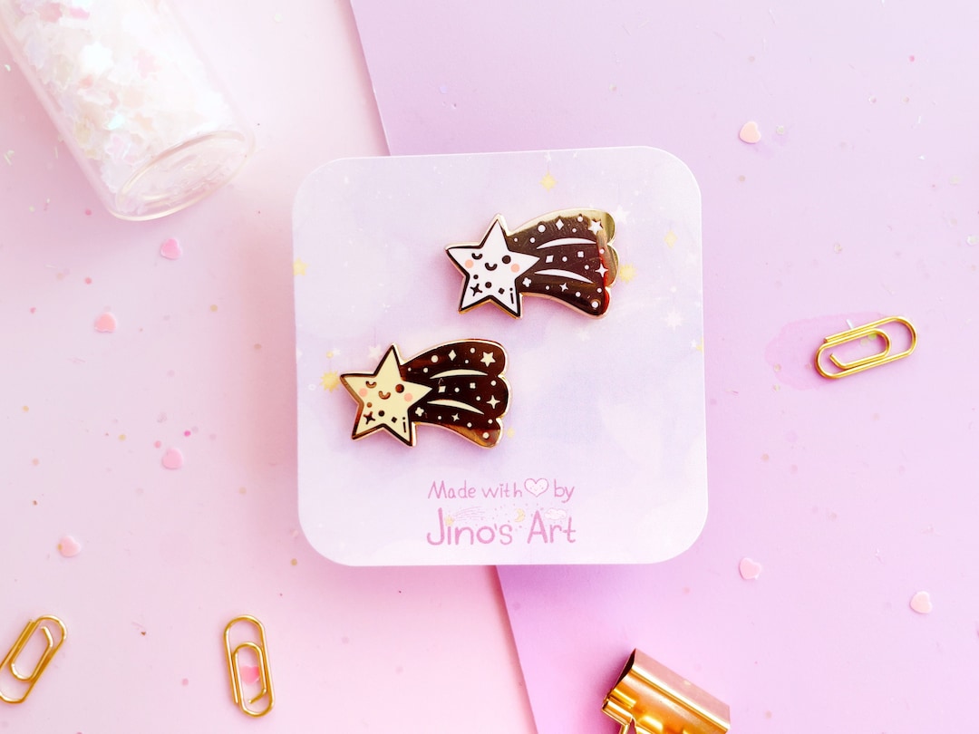 Mini Set of Shooting Star Hard Enamel Pins - From the Cute Dreamy ...