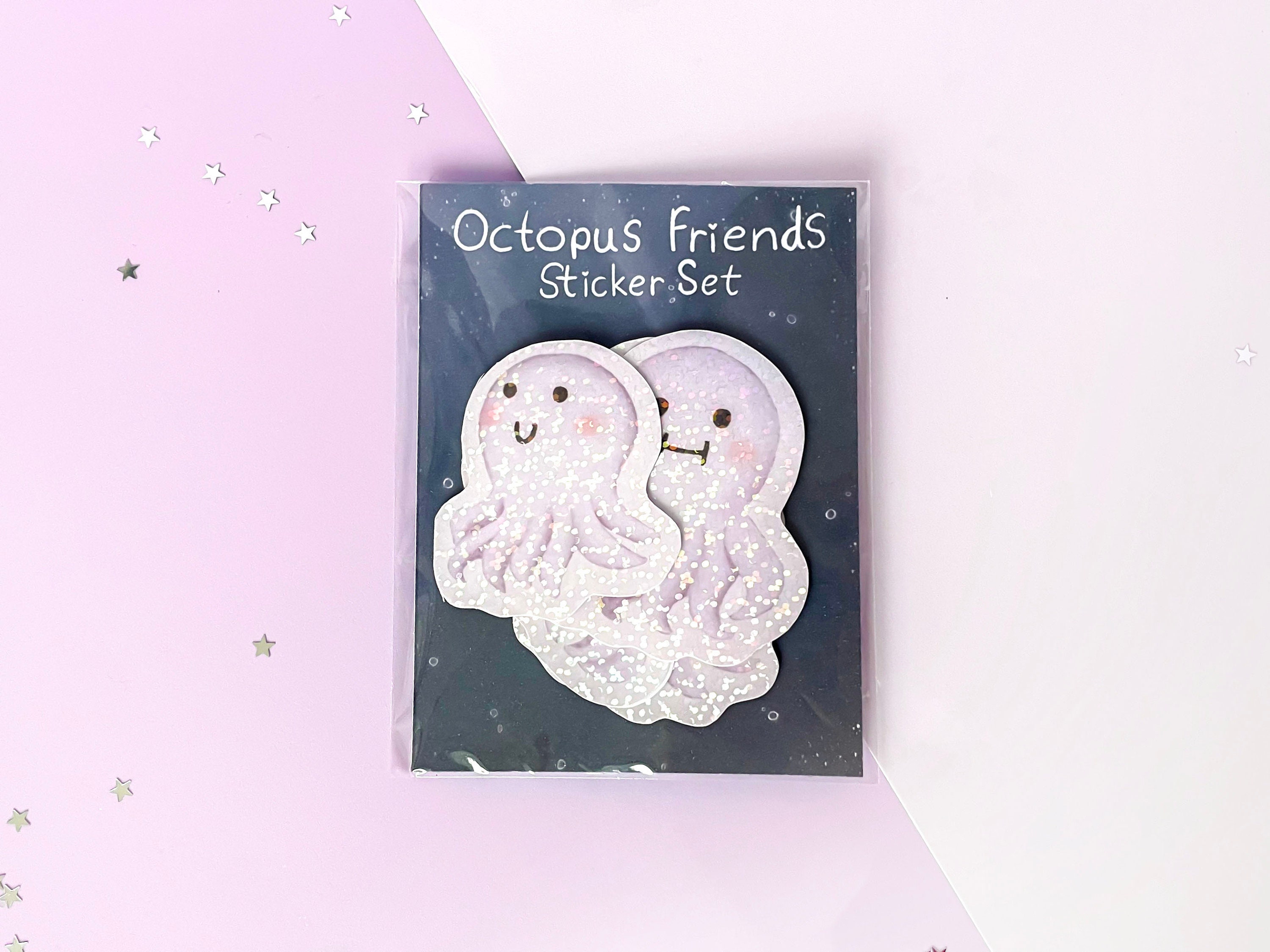 Cute Octopus Sticker Set / Sticker Pack Waterproof Glossy & - Etsy