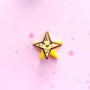 Mini Set of Star and Sparkle Hard Enamel Pins in Yellow | Cute Dreamy ...