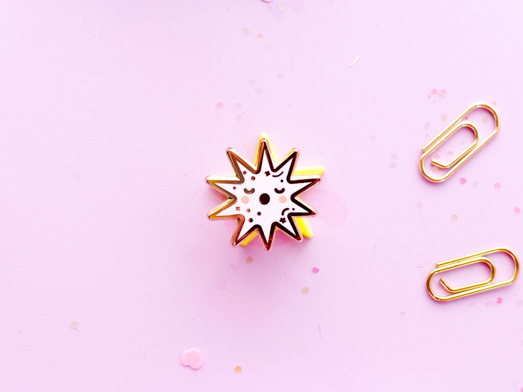 Mini Set of Star and Sparkle Hard Enamel Pins in White Cute - Etsy
