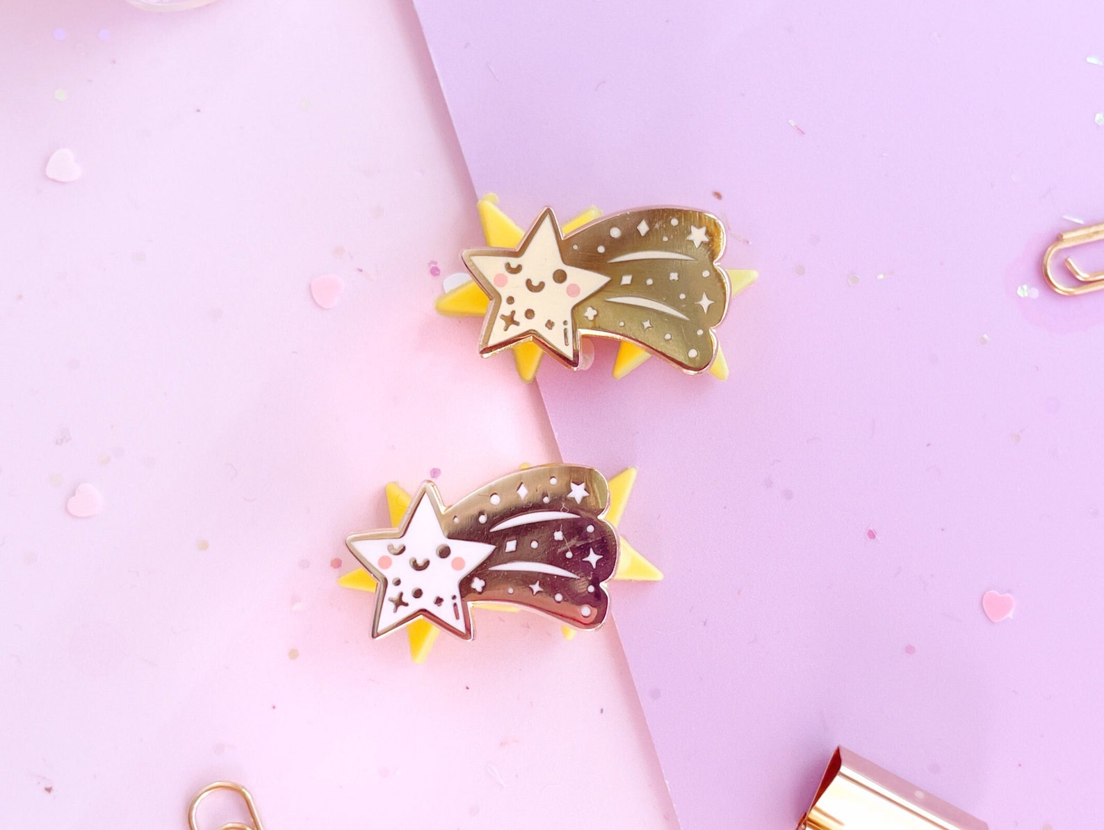 Mini Set of Shooting Star Hard Enamel Pins From the Cute - Etsy