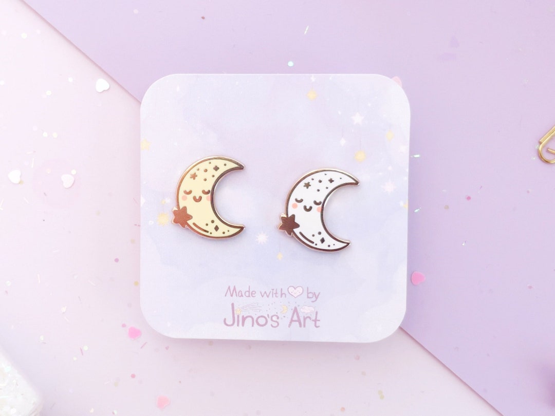Mini Set of Moon Hard Enamel Pins - From the Cute Dreamy Clouds ...