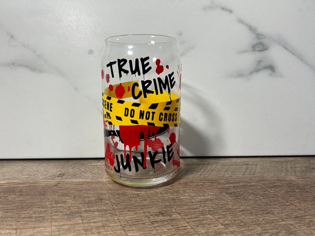 True Crime Junkie Can Cup, True Crime Iced Coffee Glass, Libey Glass ...