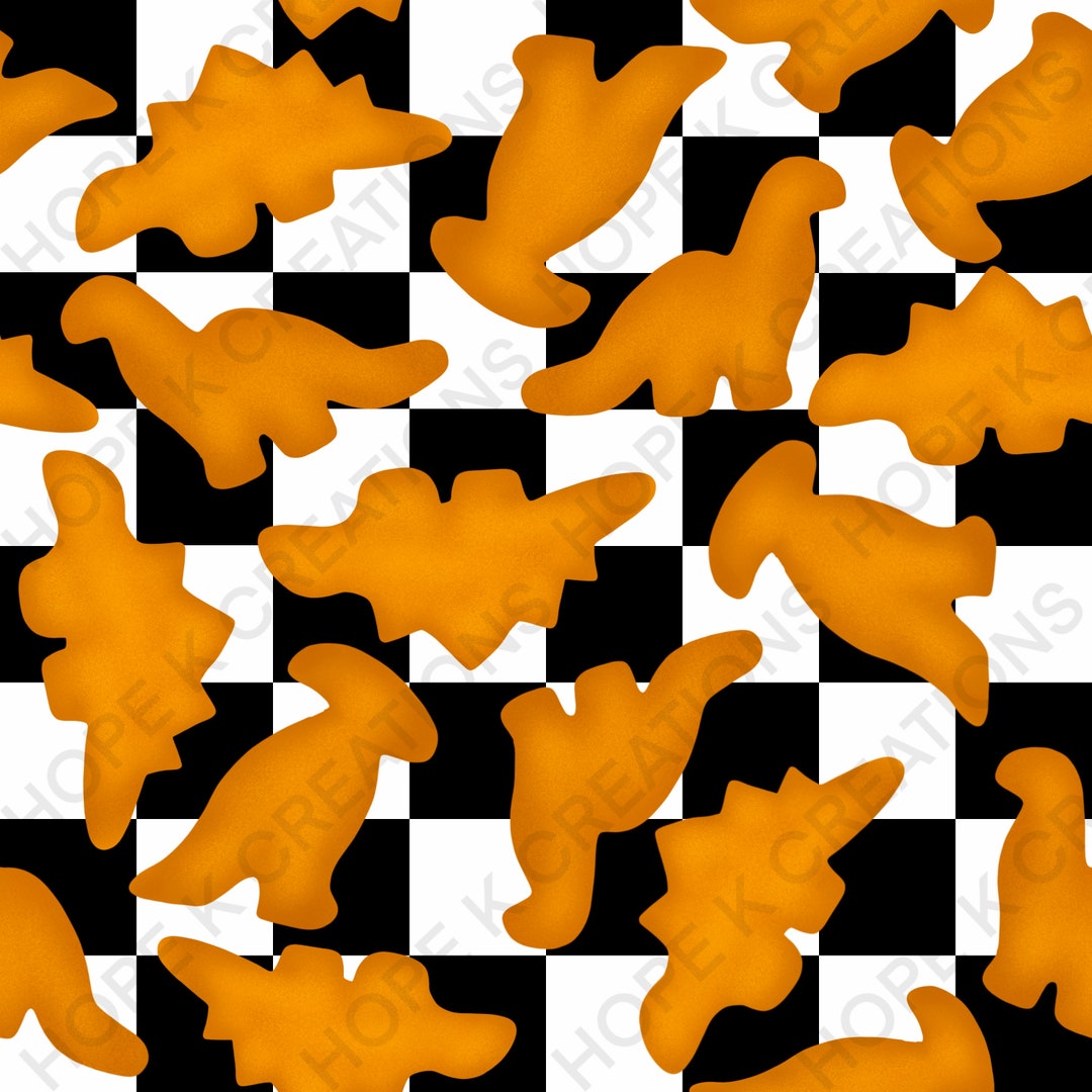 Dinosaur Chicken Nugget Seamless Pattern PNG, Fabric Digital Design ...